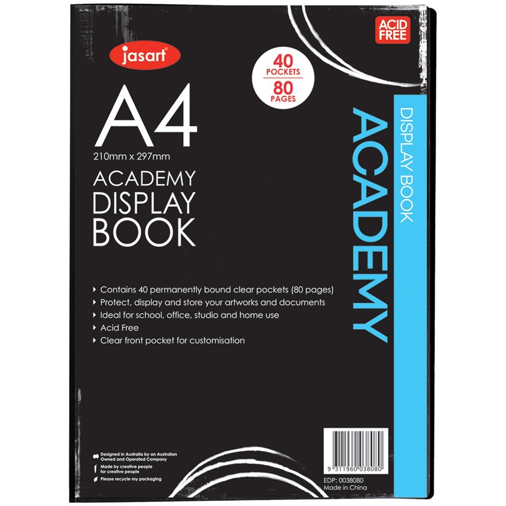 Files - Jasart Academy Display Book A4 40 Pockets - Callows Office Choice